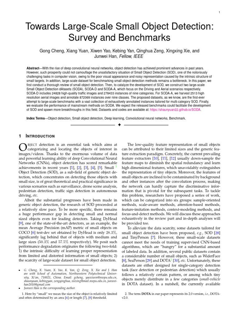 Towards Large-Scale Small Object Detection: Survey and Benchmarks | PDF | Deep Learning | Attention