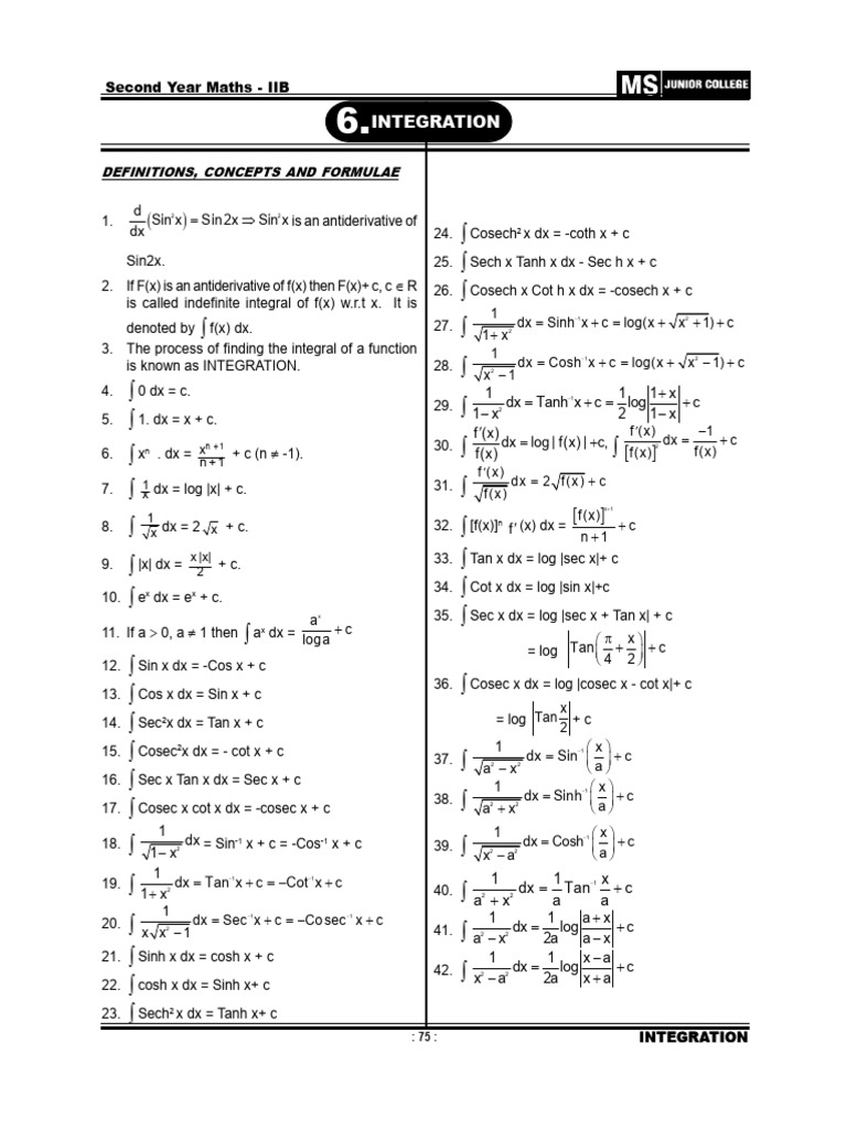 6.INTEGRATION | PDF | Integral | Mathematical Objects