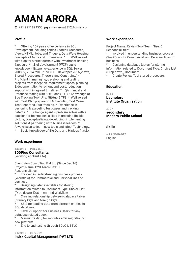(FREE COPY) My Resume | PDF | Databases | Microsoft Sql Server