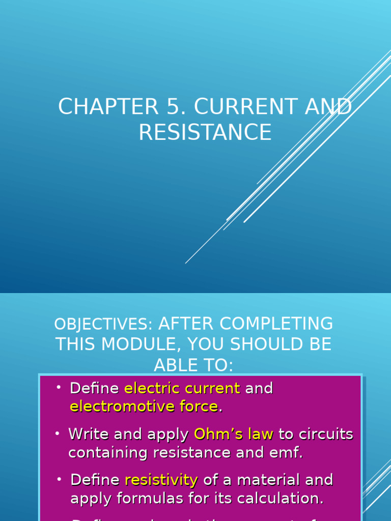 12A Ch 5 Current and Resistance (2) | PDF | Voltage | Electrical ...