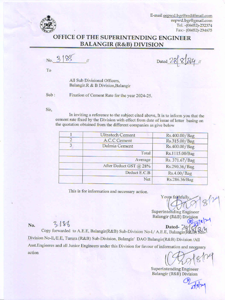 Cement Letter 28.08.24 | PDF