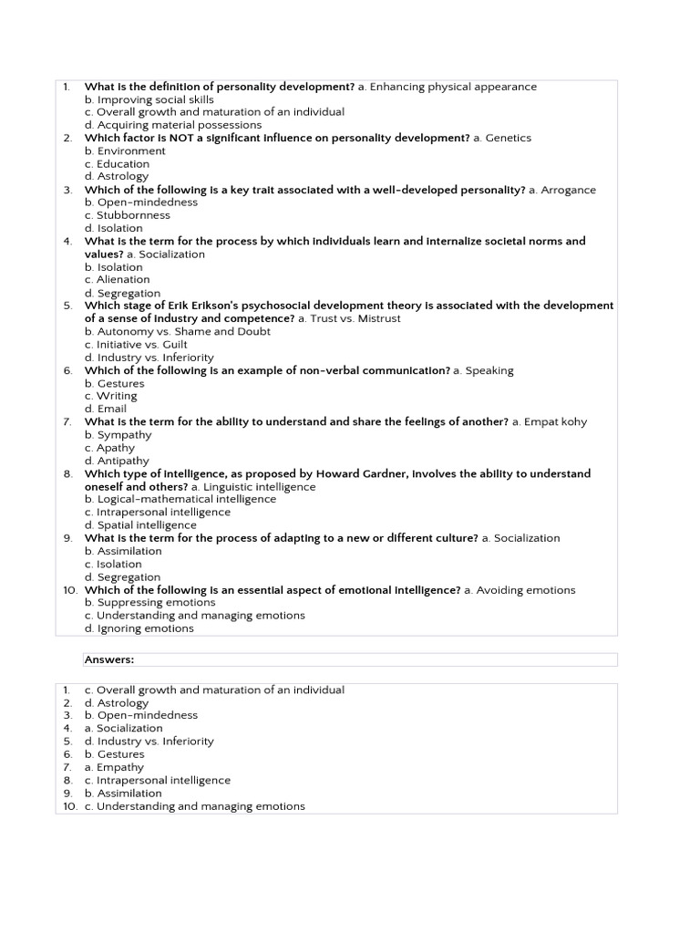 PDP Question Bank - Winter 2024 | PDF | Morality | Habits