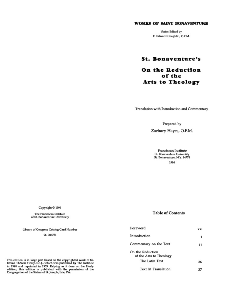 Bonaventure's Arts to Theology | PDF | God | Theology