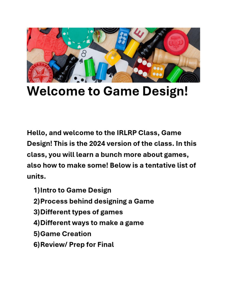 Game Design Course Description | PDF