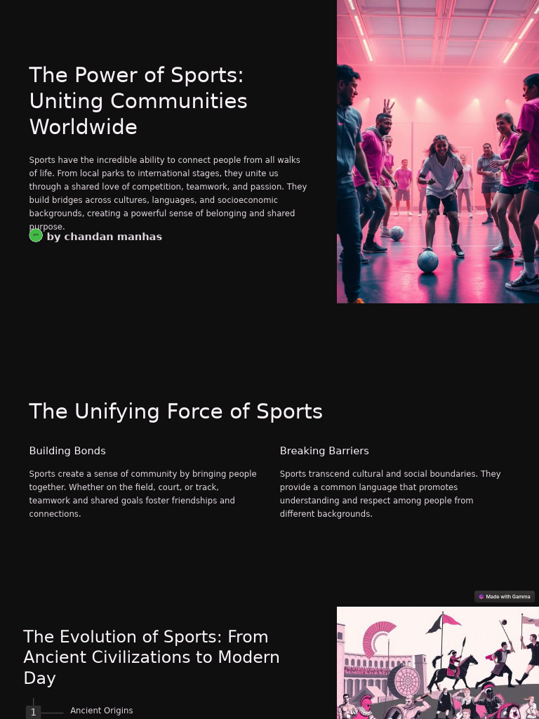 The Power of Sports Uniting Communities Worldwide | PDF | Sports ...
