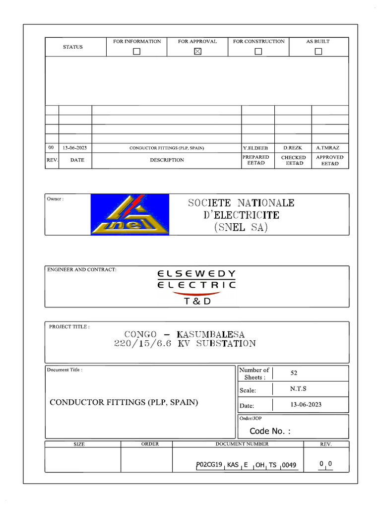 220 kV-KAS-E-OH-TS-0049-REV00 FITTING | PDF | Electric Power ...