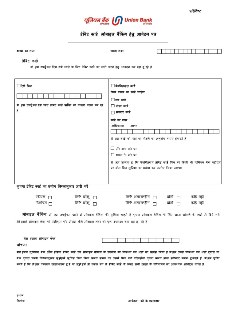 Debit Card Application | PDF