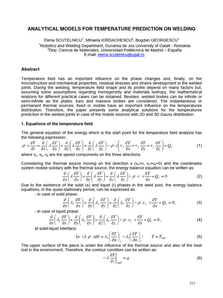 Analytical Models For Temperature Predic | PDF | Heat Transfer | Heat