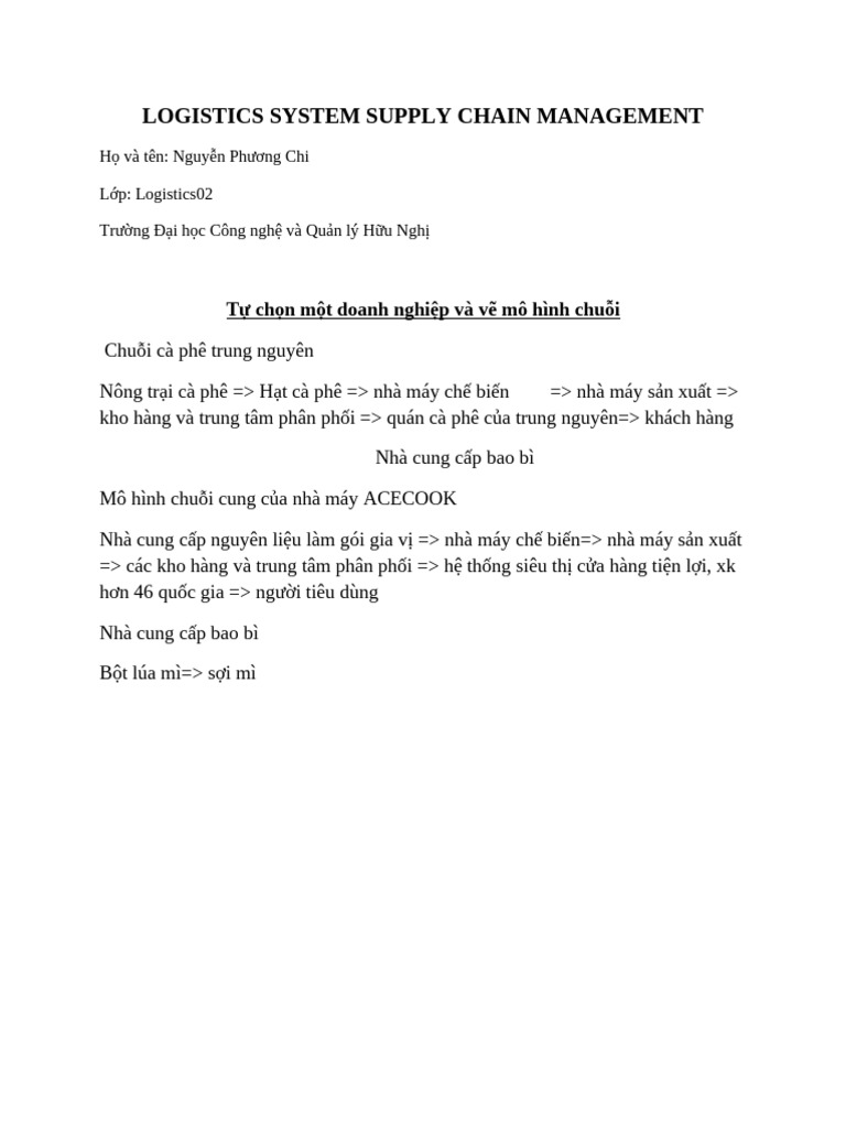 Logistics System Supply Chain Management | PDF