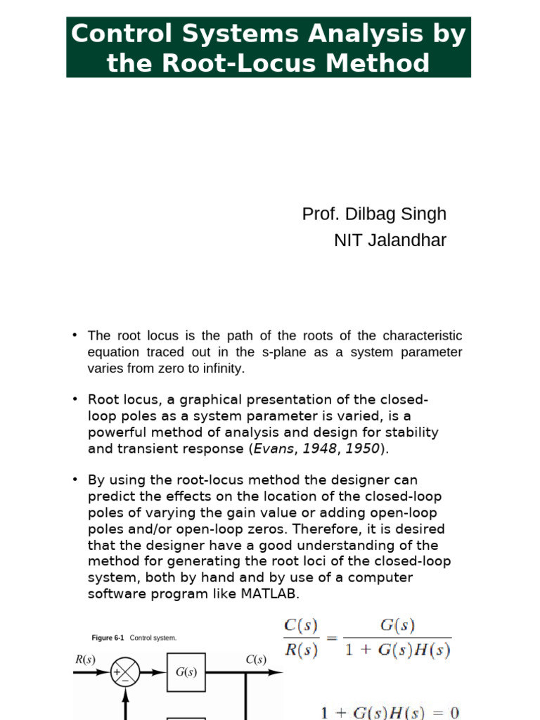 CSE-6 Root Locus Plots | PDF | Applied Mathematics | Mechanics
