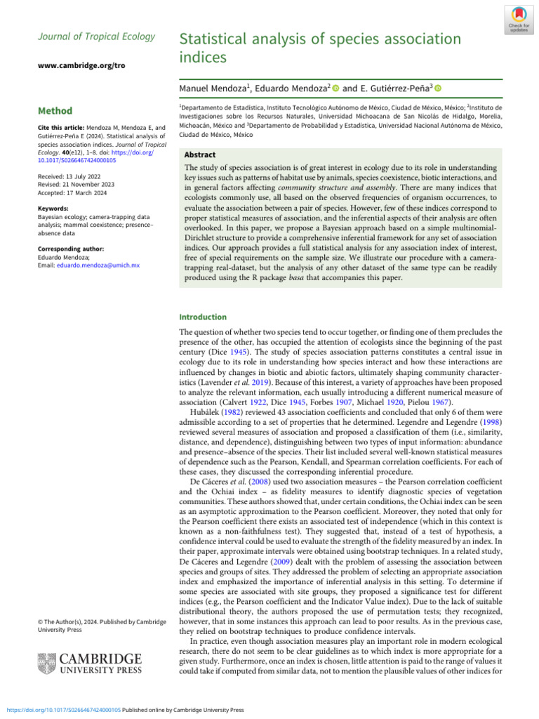 20 Mendoza et al BSA | PDF | Statistics | Statistical Inference