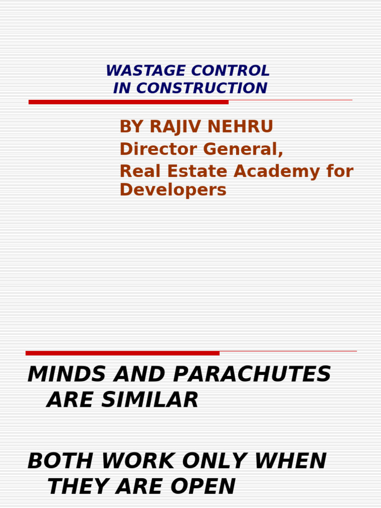 Wastage Control in Construction | PDF | Concrete | Brick