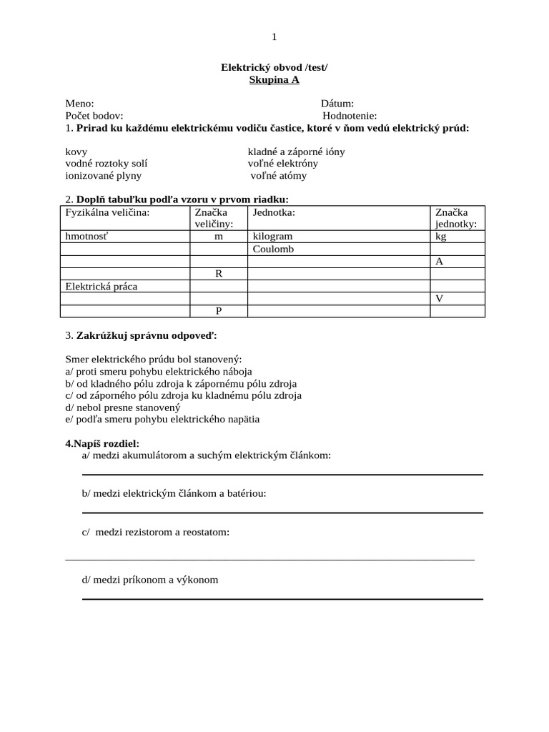 Elektrický Obvod - A | PDF