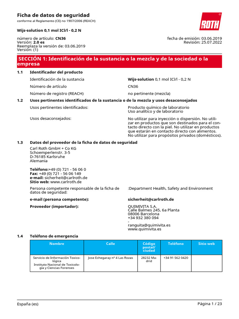 6 (2) Hds Yodo en Sol Segùn Wijs | PDF | Dióxido de carbono | Residuos