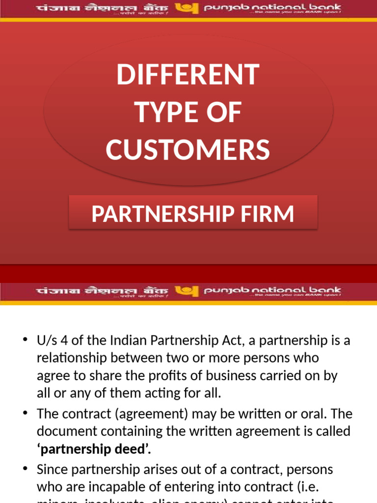 9.type of Customer - Partnership Firm | PDF | Partnership | Civil Law ...