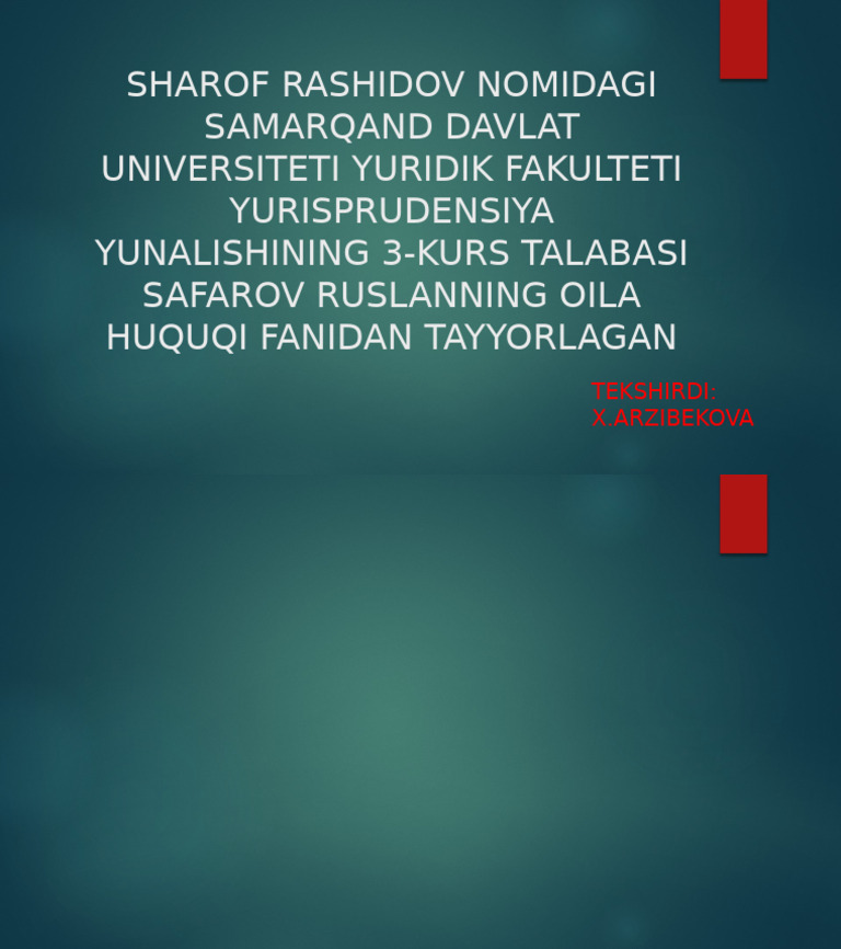 oila huquqi normalari | PDF