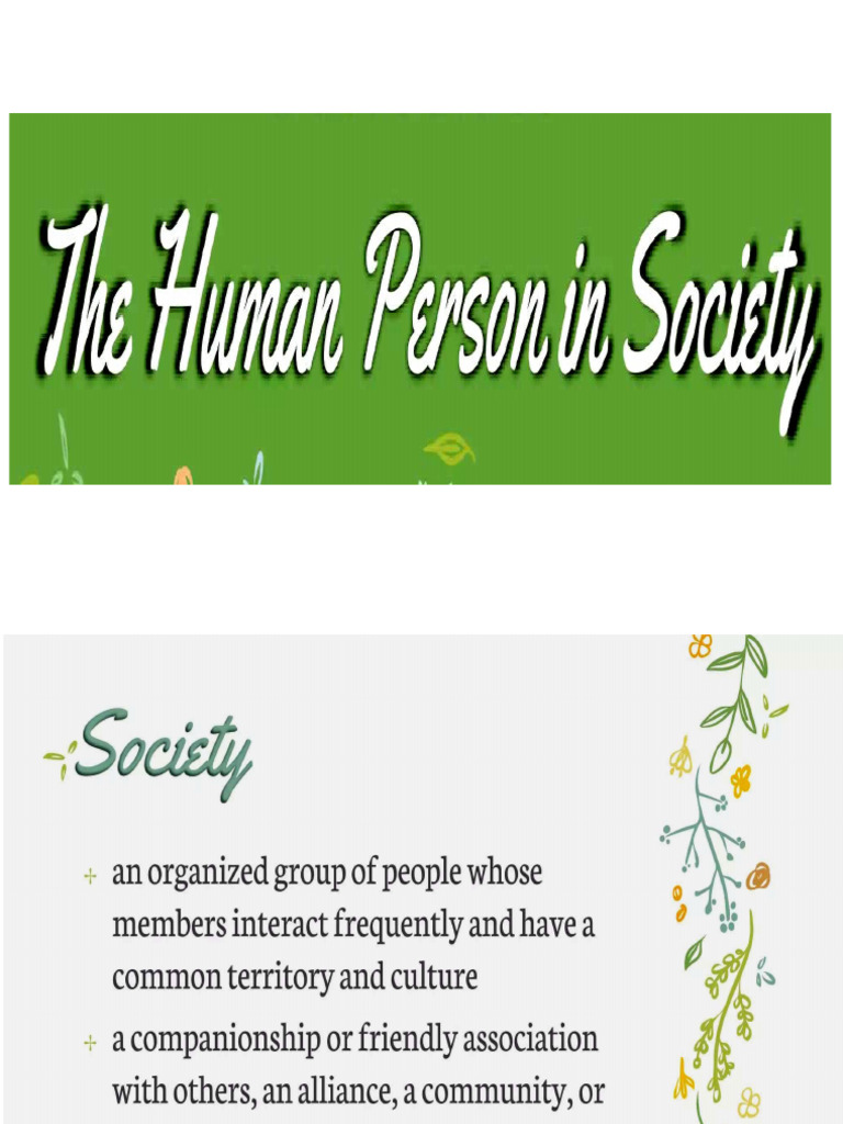 Human Person and Society | PDF