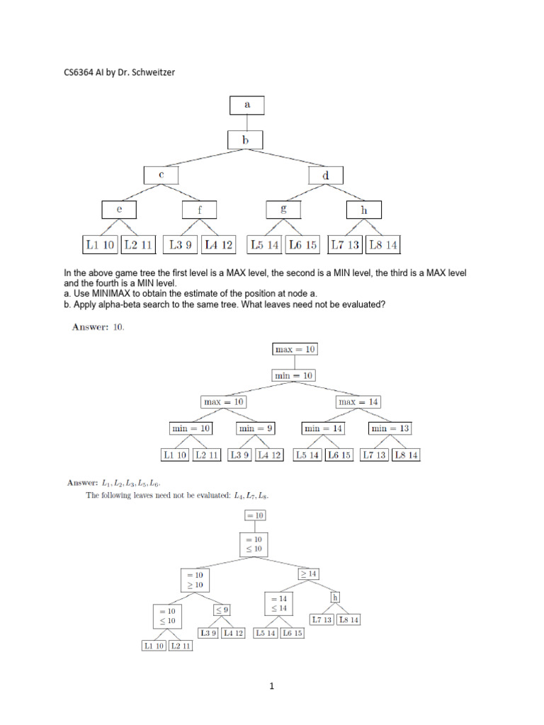 # Tutorial Examples - Minmax & Alpha-Beta - Handouts p1-3 | PDF