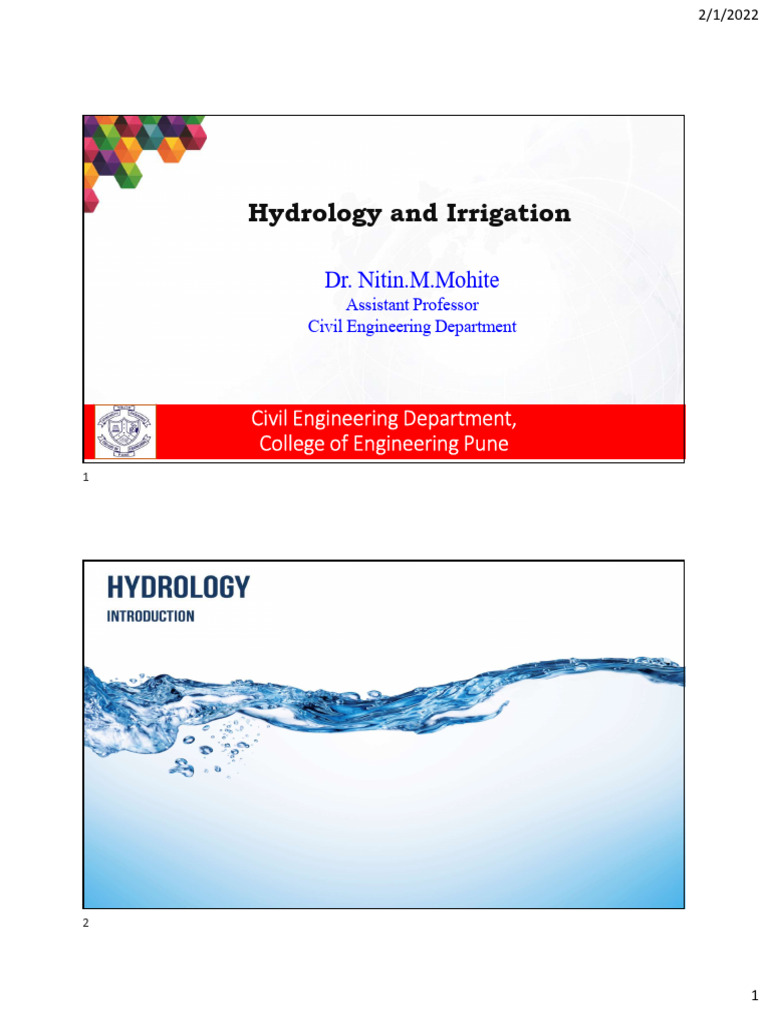 1 Introductio To Hydrology | PDF | Hydrology | Precipitation