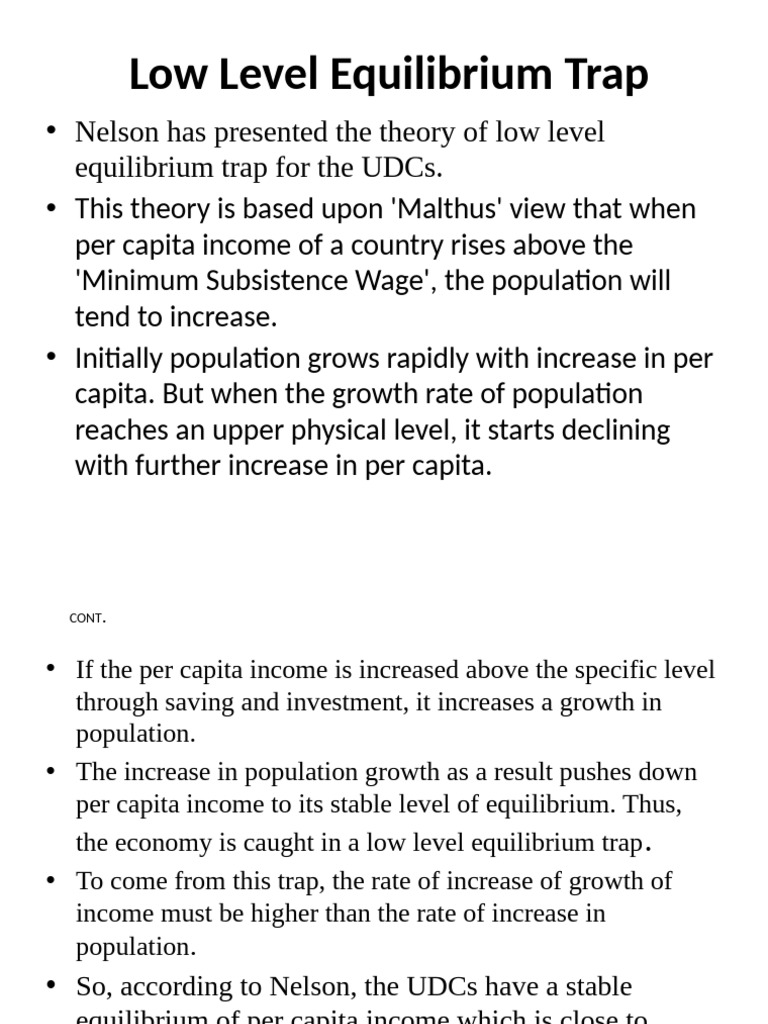 Low Level Equilibrium Trap | PDF | Economic Equilibrium | Economic Growth