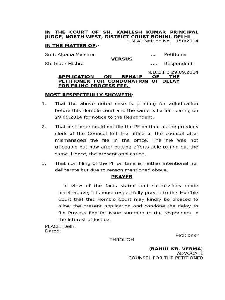 PF Condonance of Delay | PDF