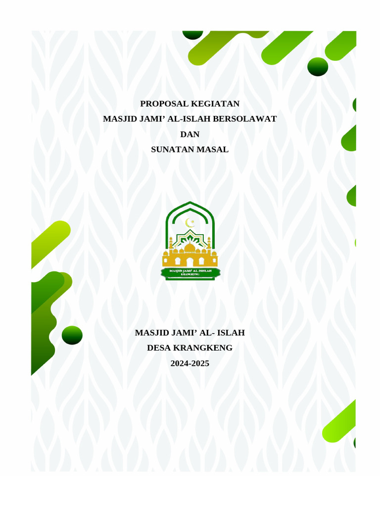 Proposal Masjid | PDF