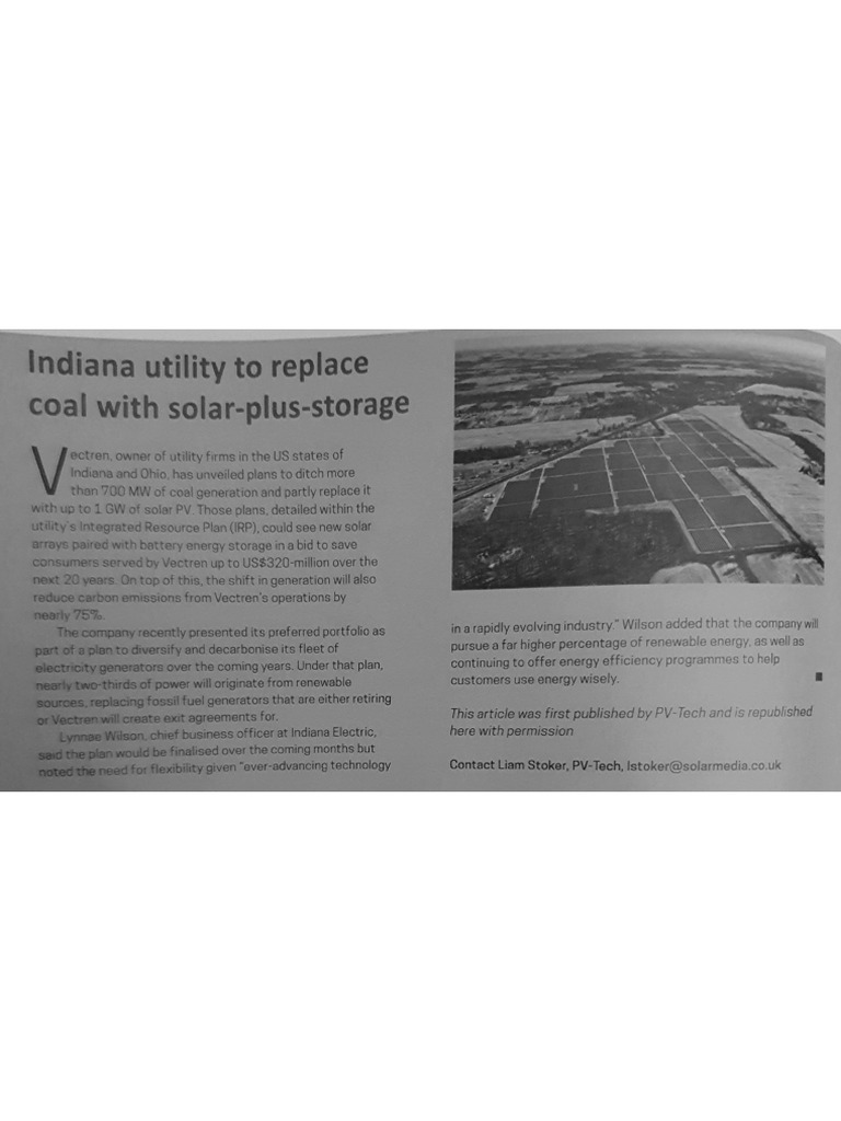 Vectren Replaces Coal With Solar Generation | PDF