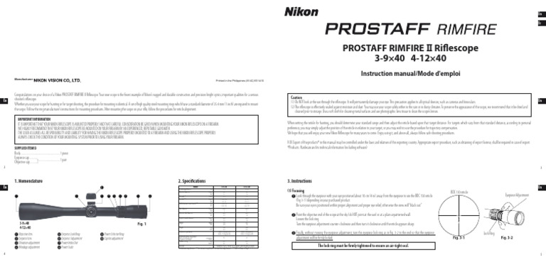 PROSTAFF_RIMFIRE_II_RS_x_dl(2B)1 | PDF | Telescopic Sight | Flight