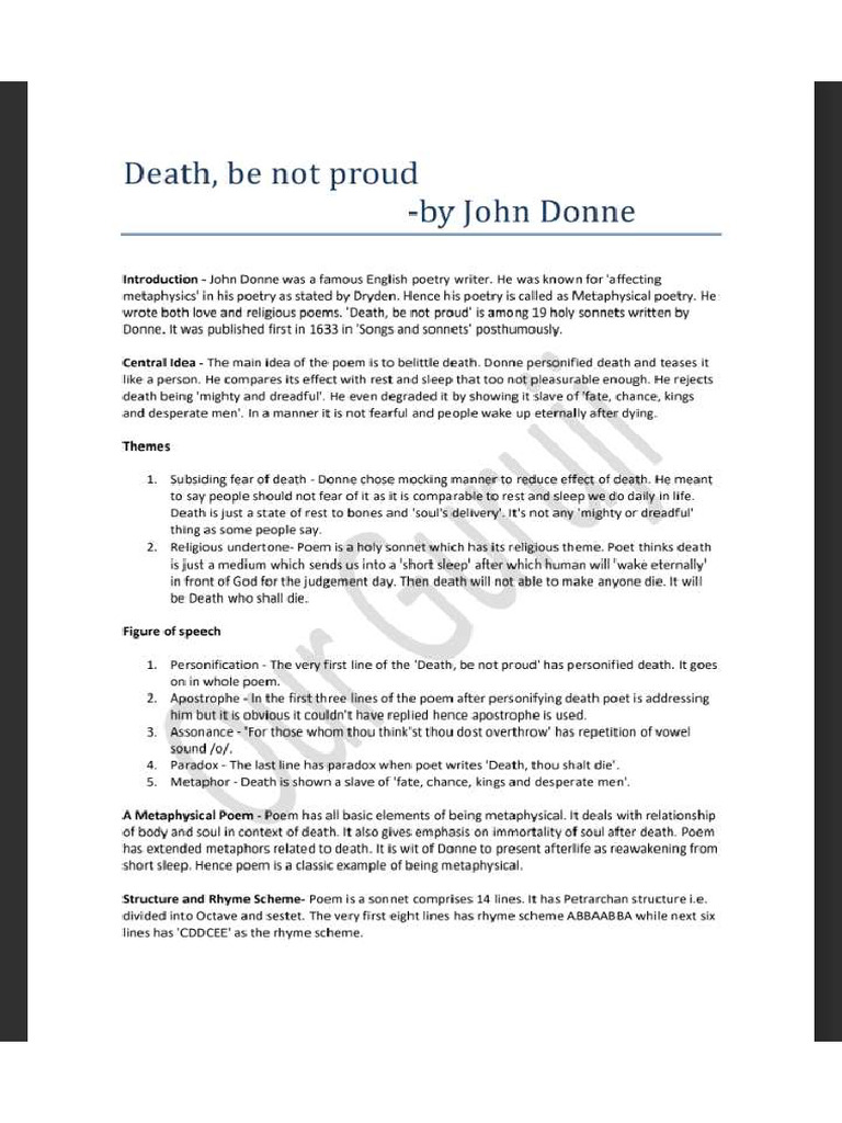 Critical Appreciation | PDF