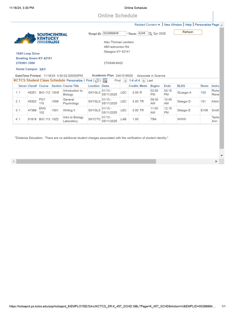 Landers Spring 2025 Schedule | PDF