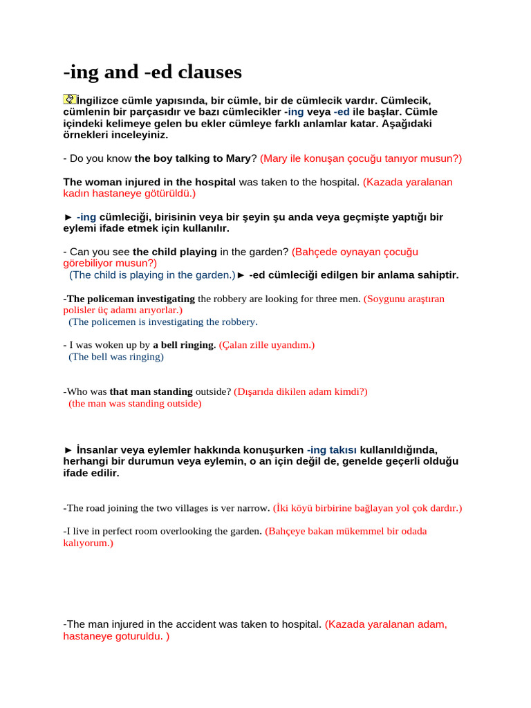 11--ing and -ed clauses | PDF