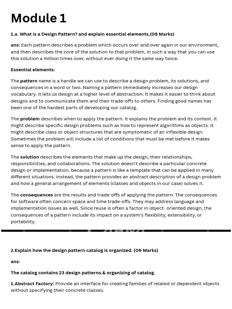 21CS741 SADP Module 1-5 Q&A | PDF | Class (Computer Programming) | Model–View–Controller