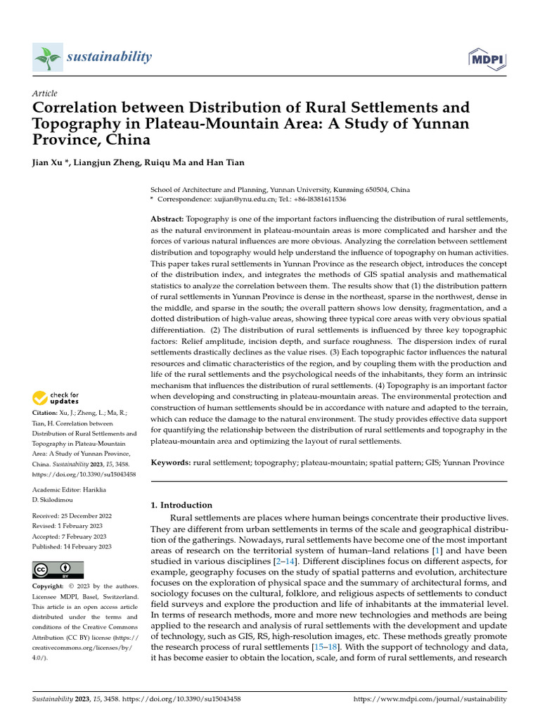 Correlation Between Distribution of Rural Settleme | PDF | Topography ...