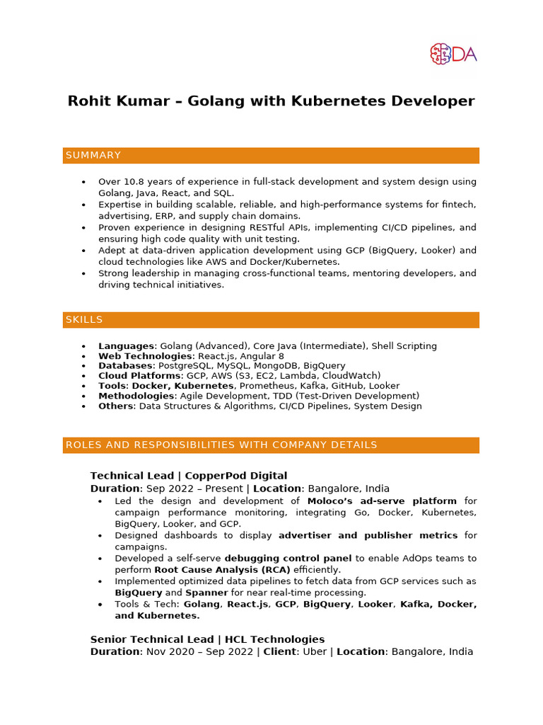 Rohit Kumar_Golang with Kubernetes Developer_10+ Years | PDF | Test ... Rohit Kumar_Golang with Kubernetes Developer_10+ Years | PDF | Test ...