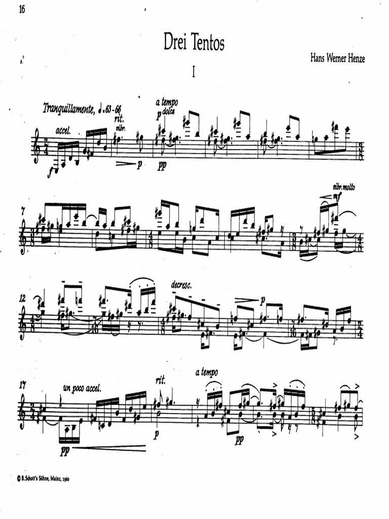 Henze, Hans Werner - Drei Tentos (1958) | PDF