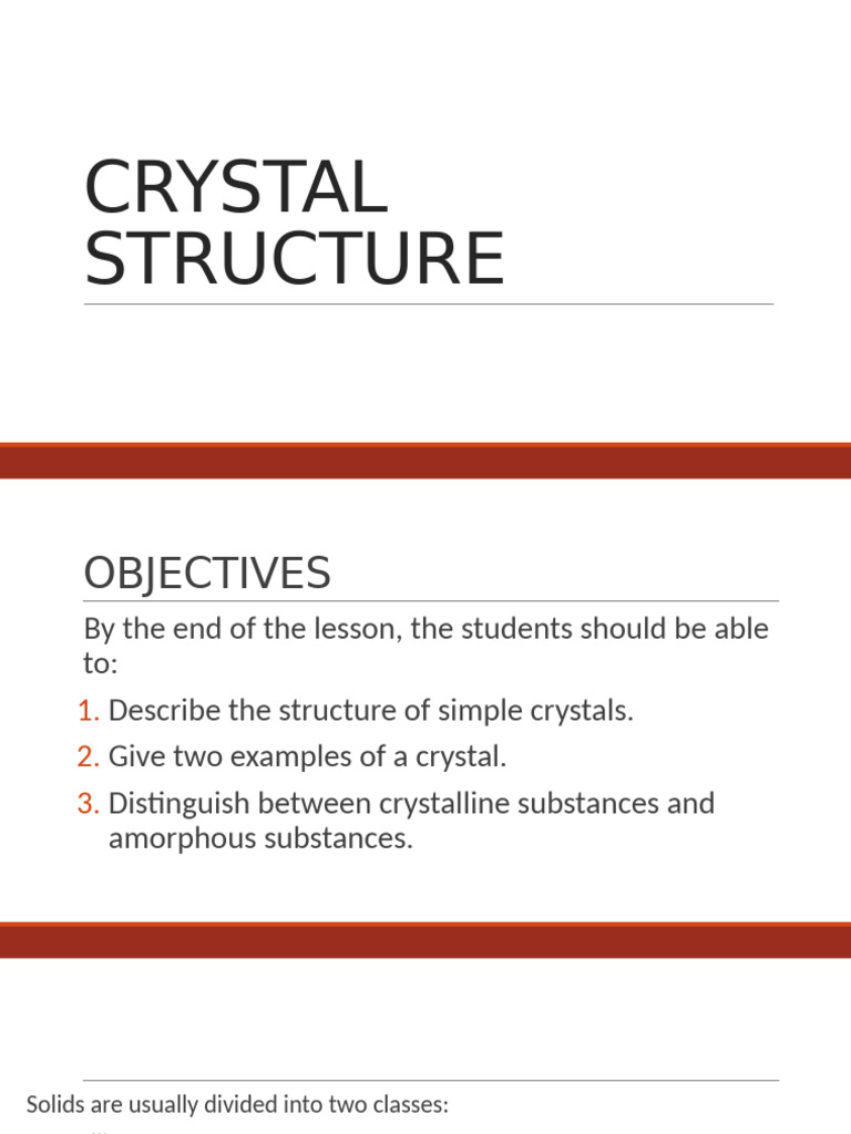 Wk3 Crystal Structure | PDF