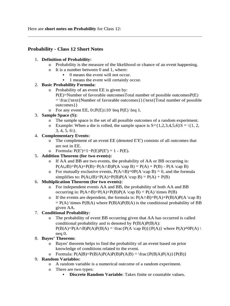 probability | PDF | Variance | Expected Value