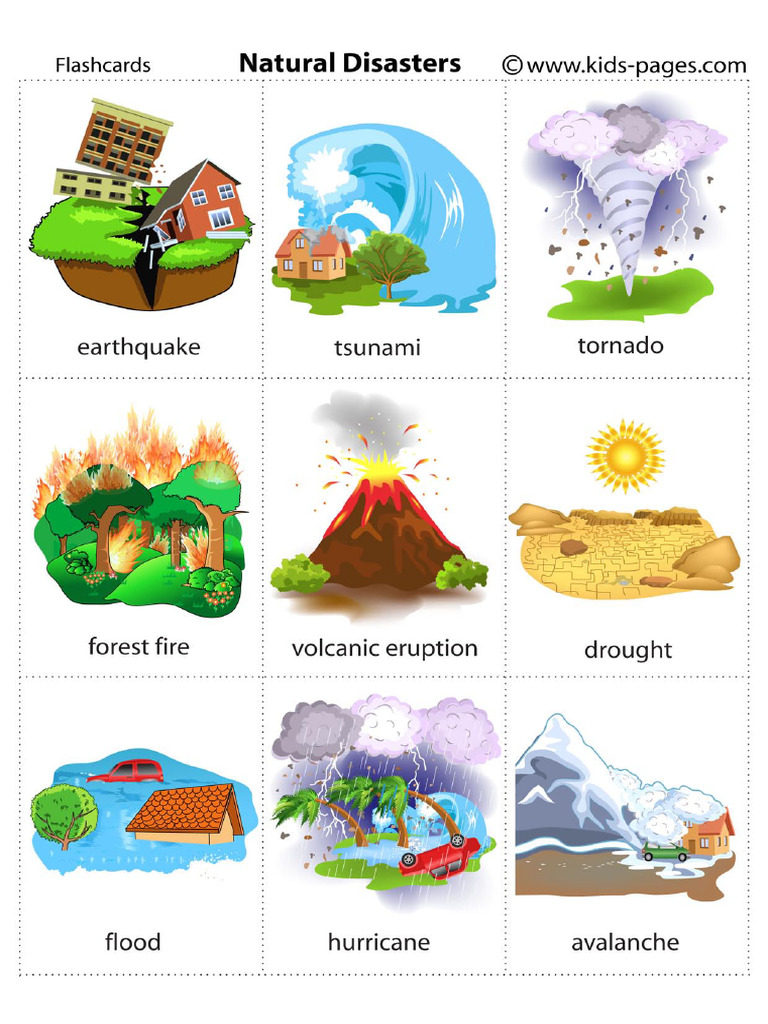 Natural Disasters English Cards | PDF