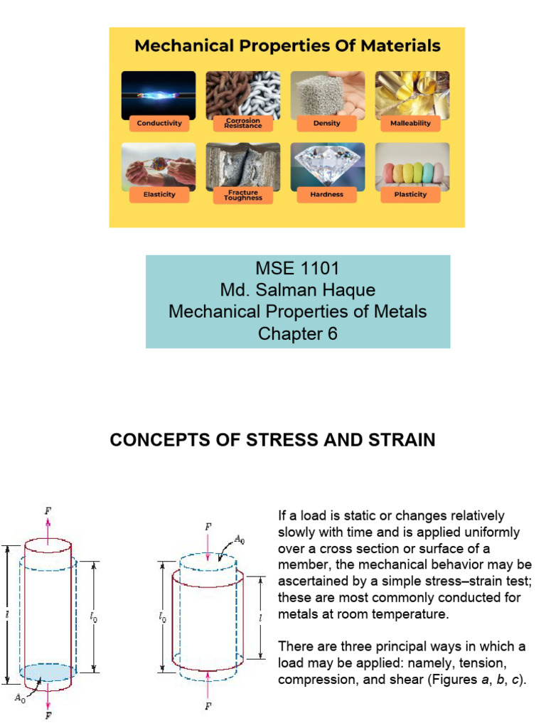 Stress and Strain in Metals Explained | PDF | Deformation (Engineering) | Stress (Mechanics)