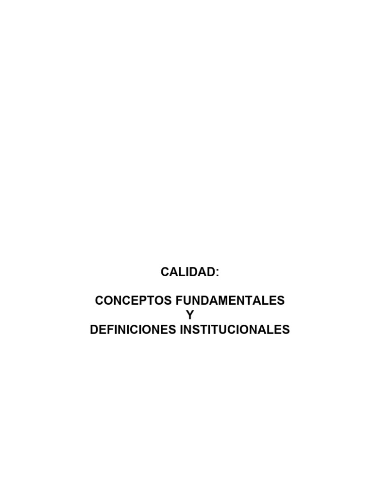 Calidad Conceptos y Definicion | PDF | Calidad (comercial) | Evaluación
