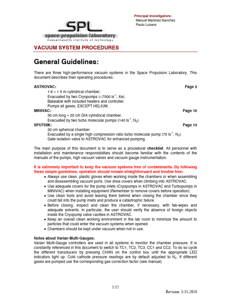 MIT16 522S15 LabVacuumSPL2 | PDF | Vacuum | Pump