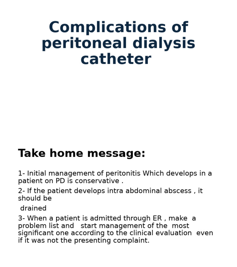 Complications of Peritoneal Dialysis | PDF