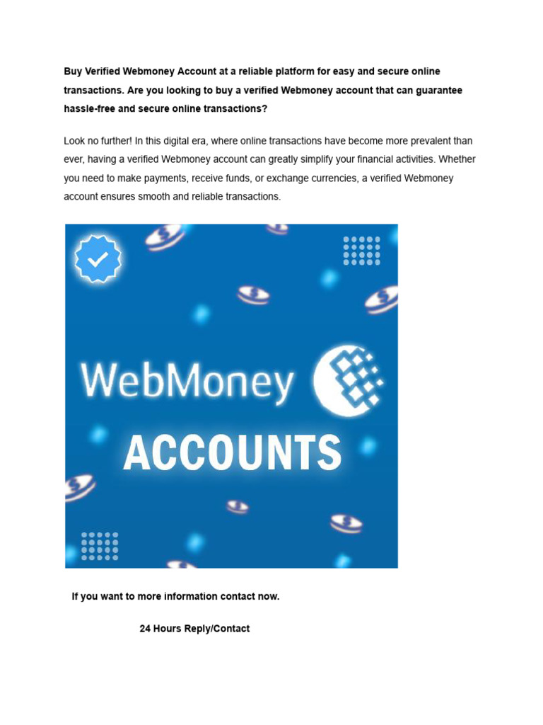 The 8 Best Sites To Buy, Verified WebMoney Accountuy Verified Webmoney ...