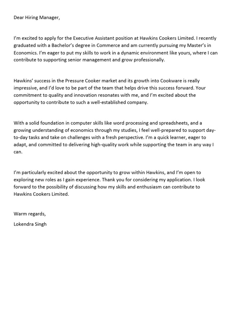 Cover letter lk | PDF