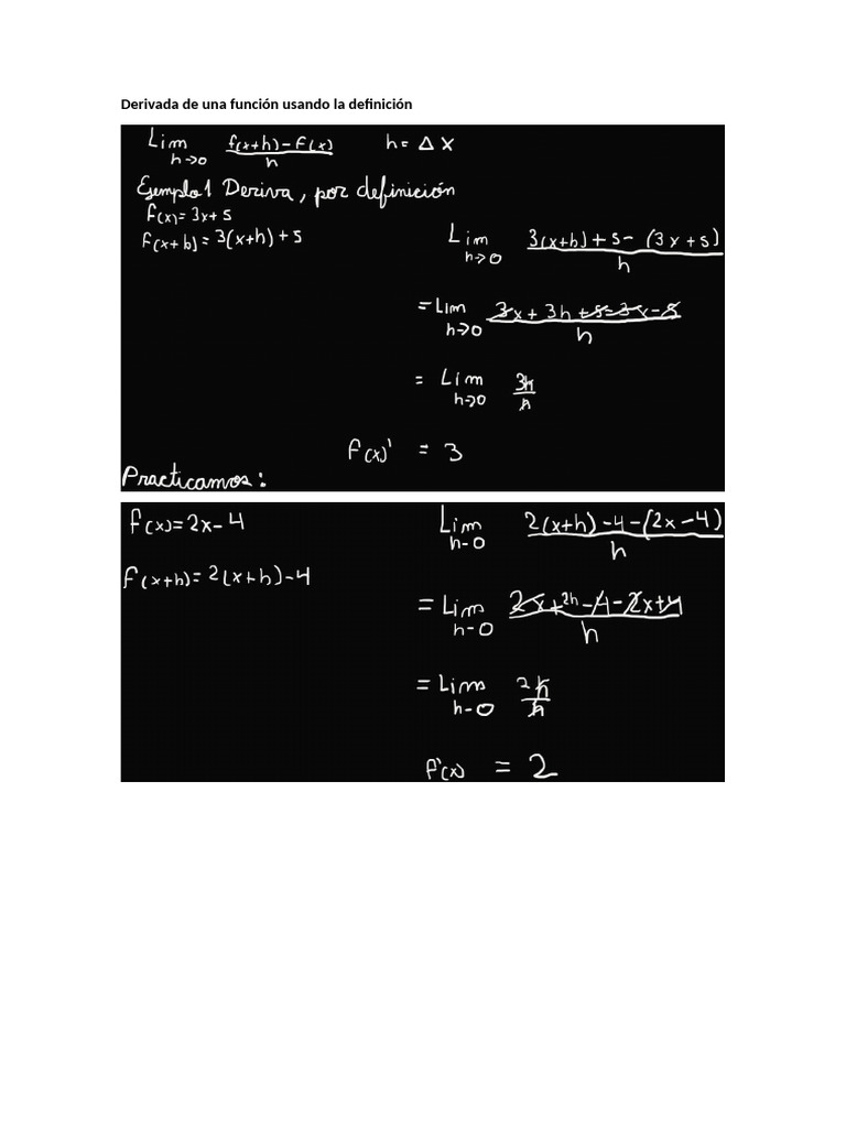 Derivada de Una Función Usando La Definición | PDF