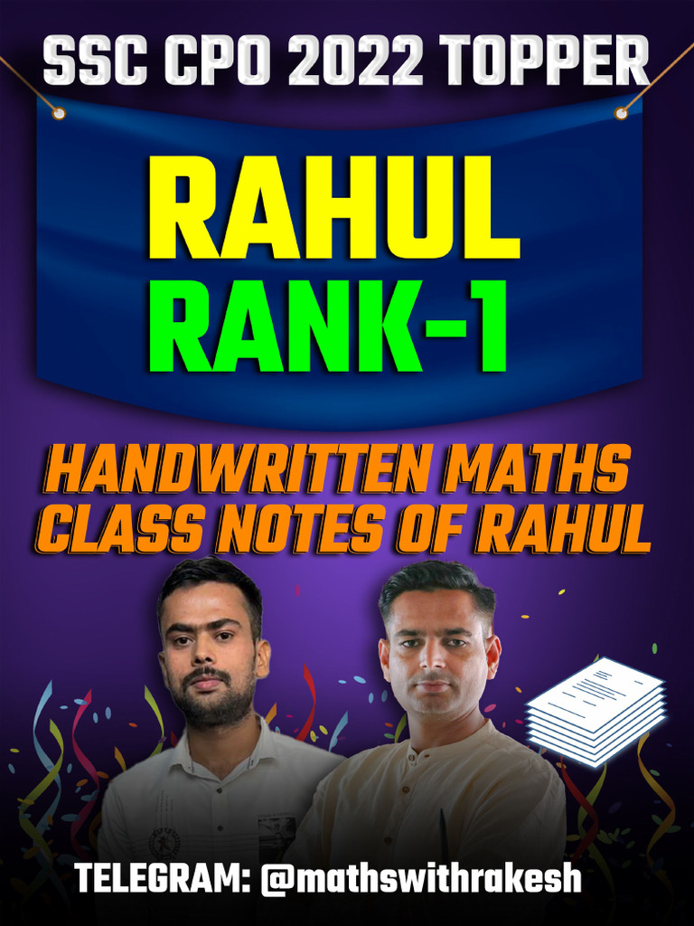 Math Classnotes by CPO RANK-1 | PDF
