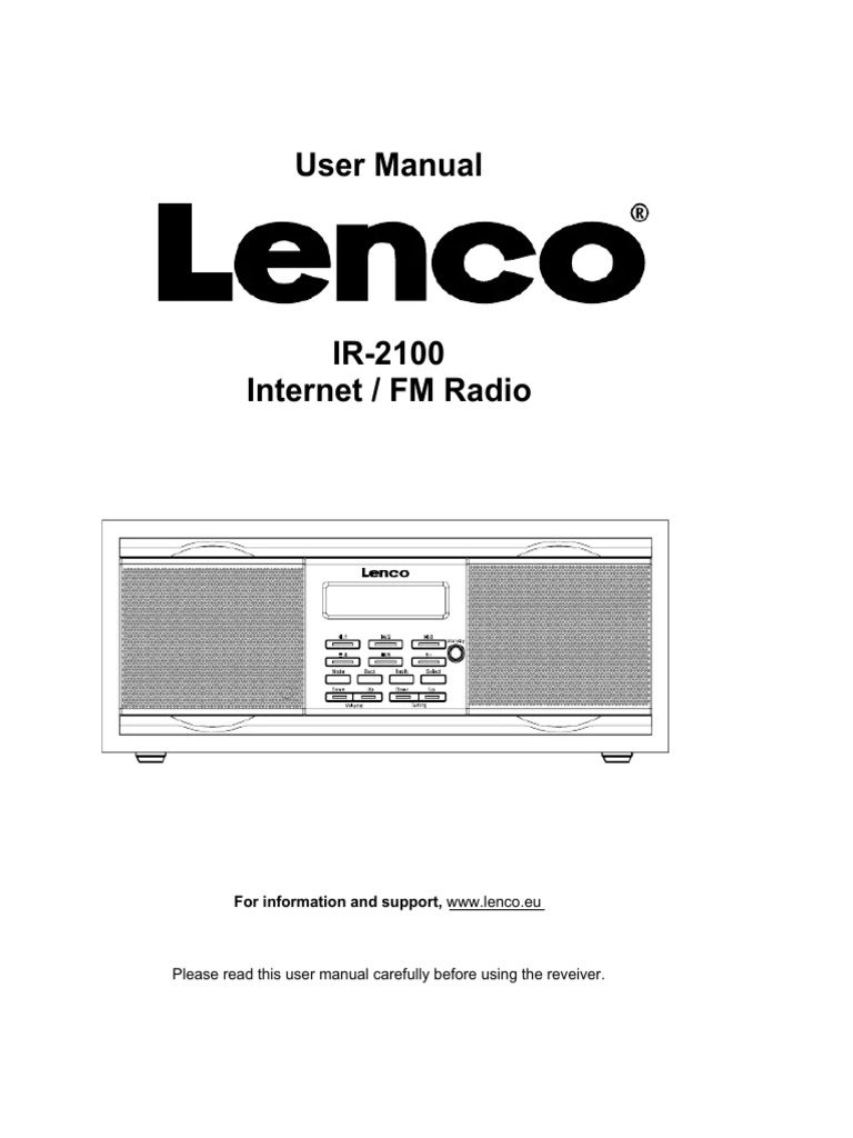 User Manual Lenco IR-2100 (English - 125 Pages) | PDF
