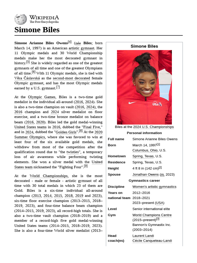 Simone_Biles | PDF | Simone Biles | Gymnastics