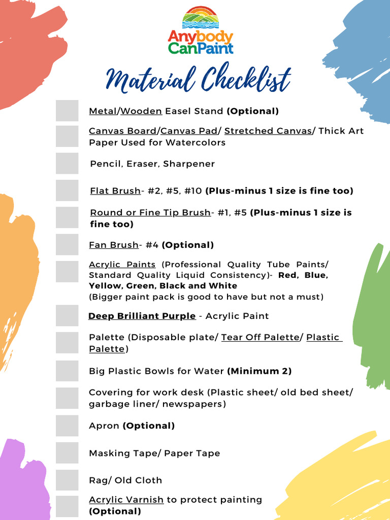 Rg0fwuhQem47A8PRHo5g Comprehensive Materials Checklist 4 | PDF