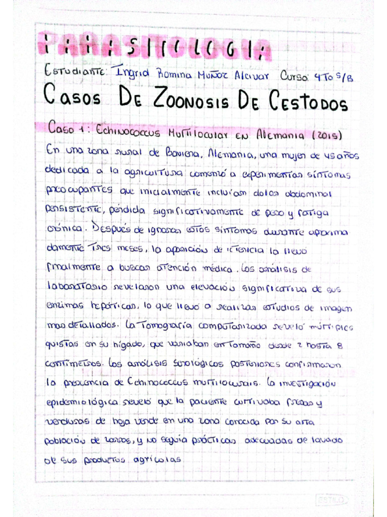 4 Casos de Zoonosis Cestodos | PDF